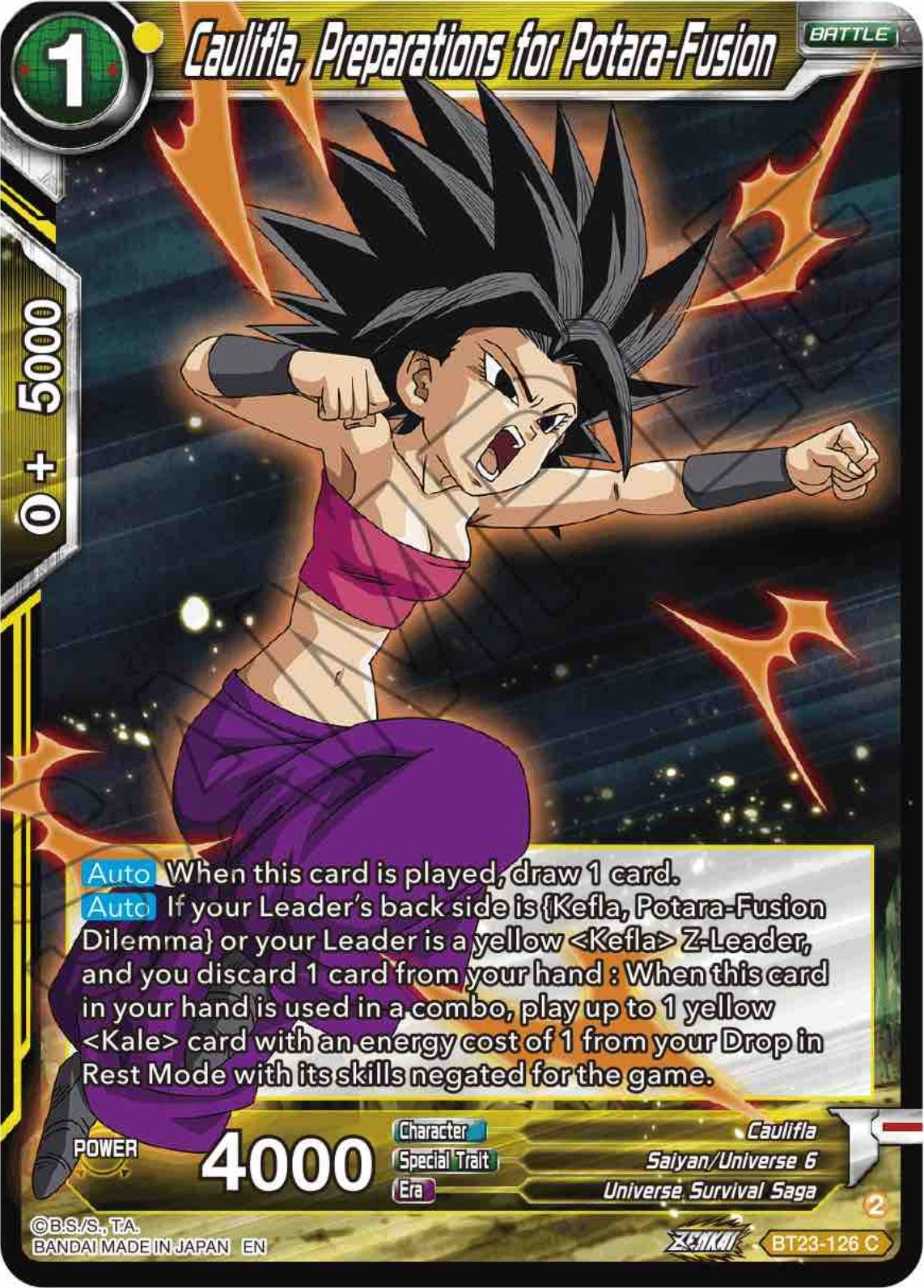 [BT23-126] Caulifla, Preparations for Potara-Fusion (Perfect Combinati ...