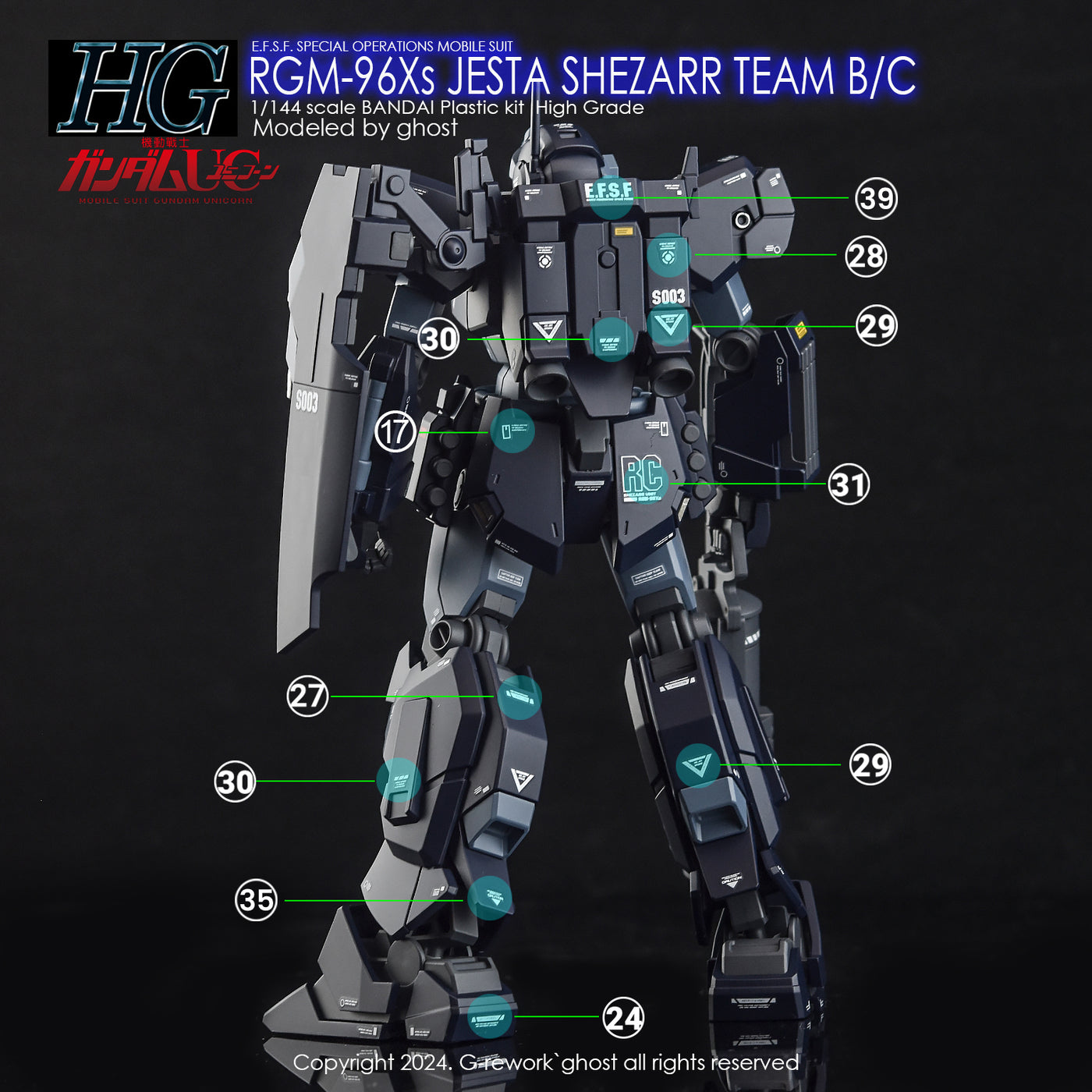 G-Rework Decal - [HG] RGM-96XS Jesta Shezarr Type Team B/C — Panda Hobby