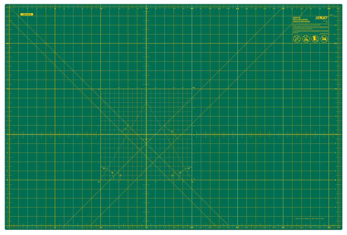 Olfa RM-MG-01 24" x 36" Double Sided Rotary Mat (Green) — Panda Hobby